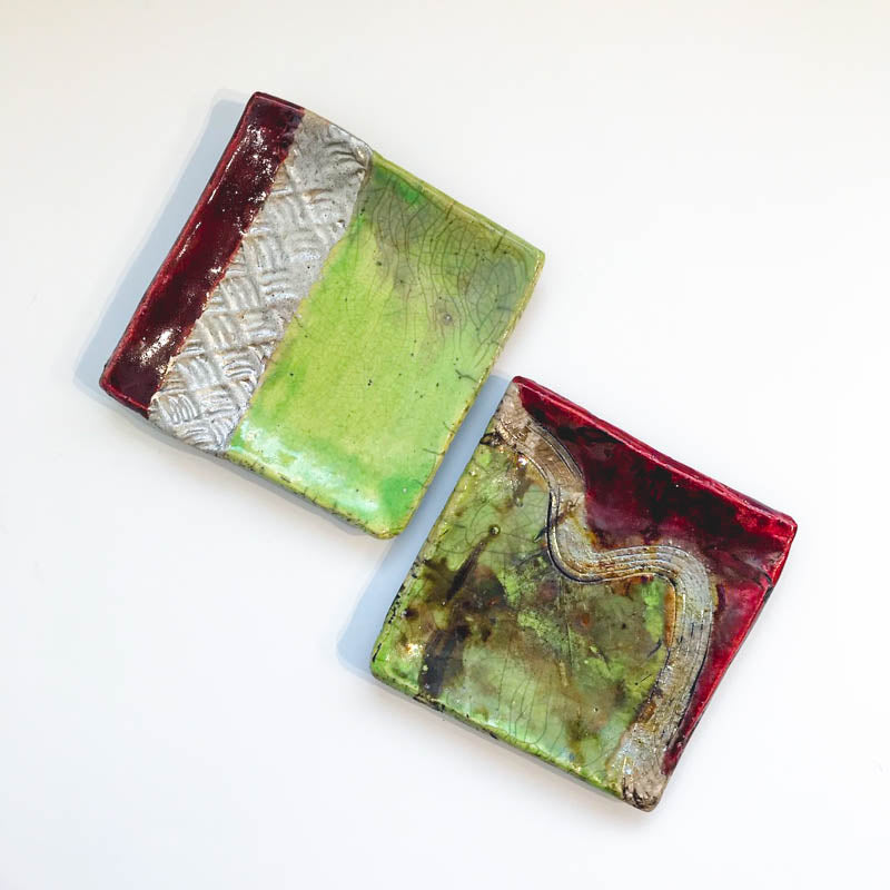 Small Green and Red Plate | Arts and Heritage Foundation St. Albert