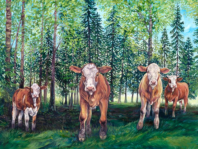 Cow Series Art Prints by Crystal Driedger | Arts and Heritage ...