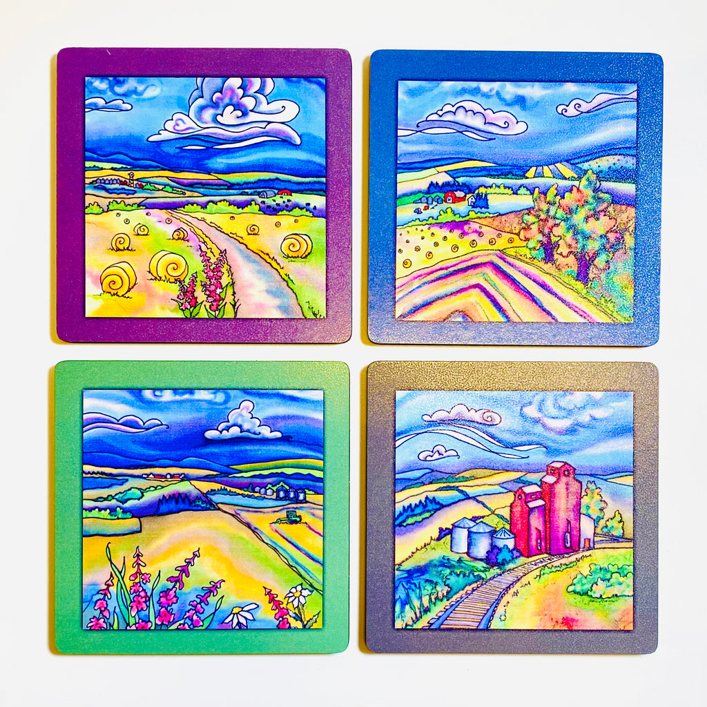 Silk Concepts Coasters (set of 4) – Arts and Heritage Foundation St. Albert