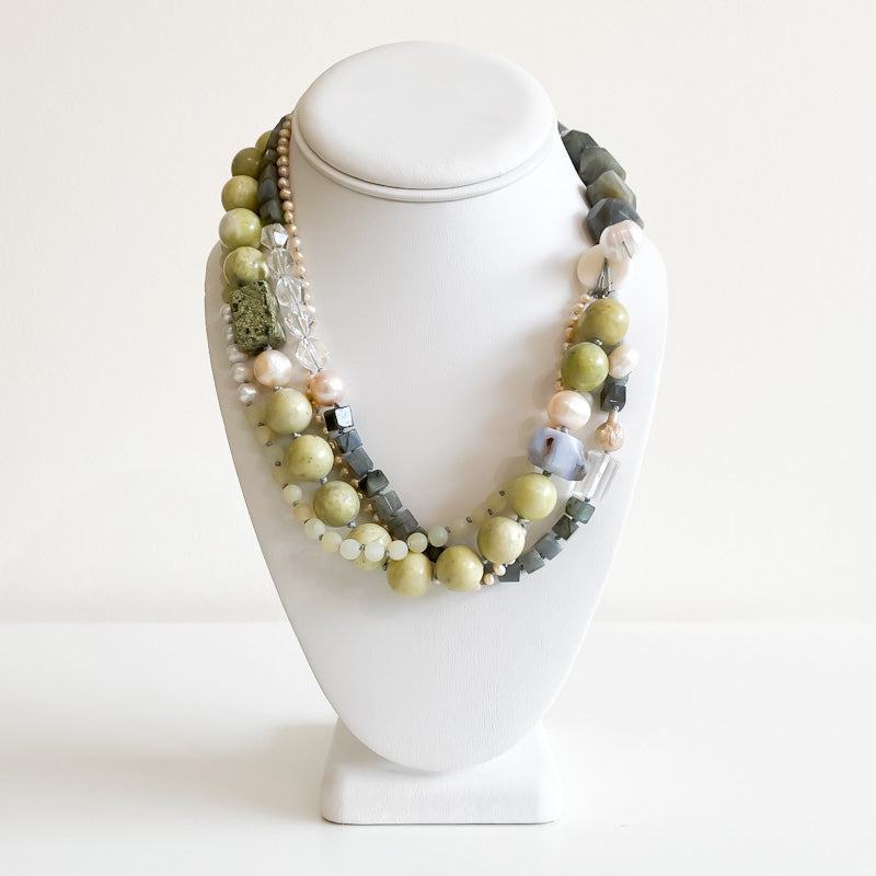 'Pema' Multi Strand Green necklace | Arts and Heritage Foundation St ...